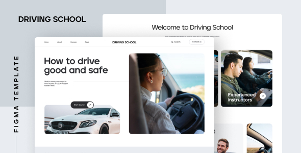 Driving School | Figma Website Template Design by WordPress-Studio